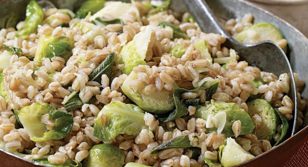 Farro with Brussels Sprouts, Sage, and Garlic - Cook With Brenda Gantt