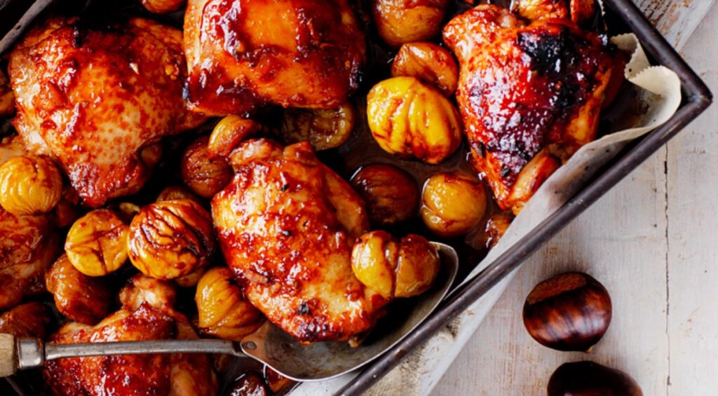 Roasted Asian-Style Chicken with Chestnuts - Cook With Brenda Gantt